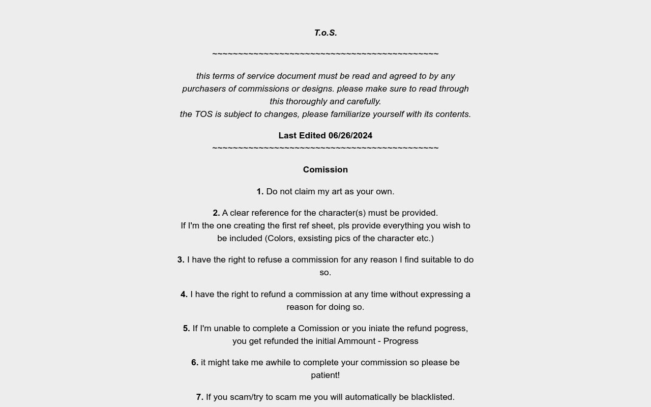 Comissions Comissions